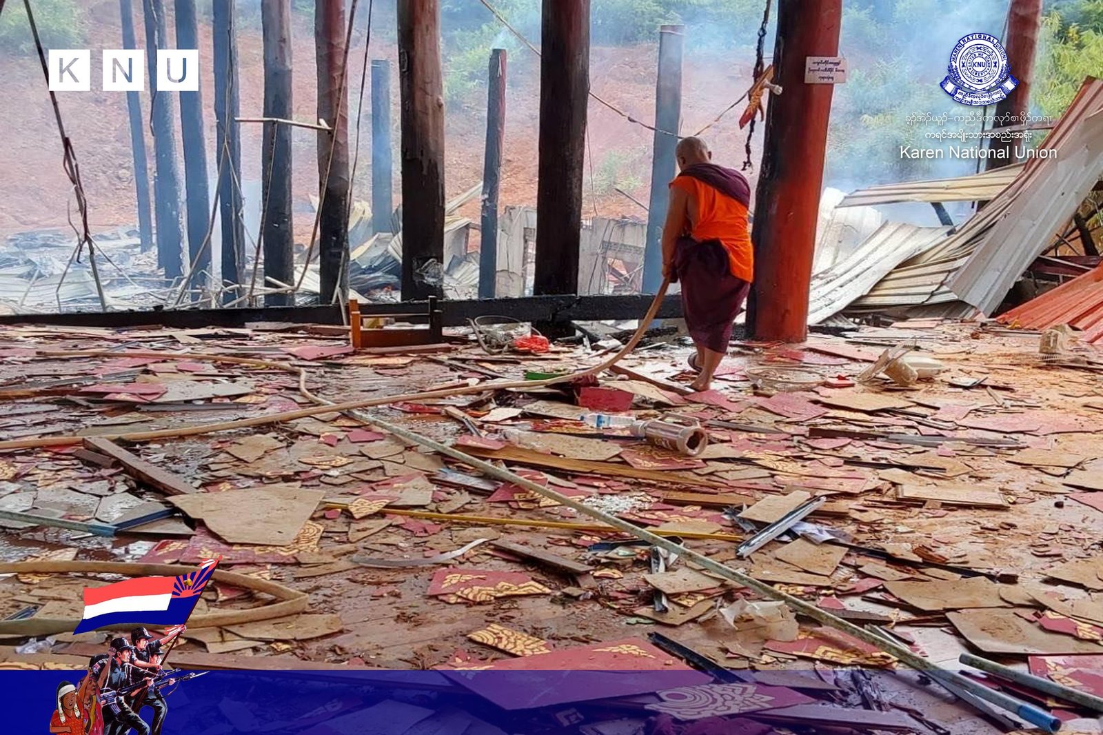 ဒူးပလာယာခရိုင်၊ ဝင်းရေးမြို့နယ်က မဲ့ကသာ ဘုန်းကြီးကျောင်းကို စစ်ကောင်စီ